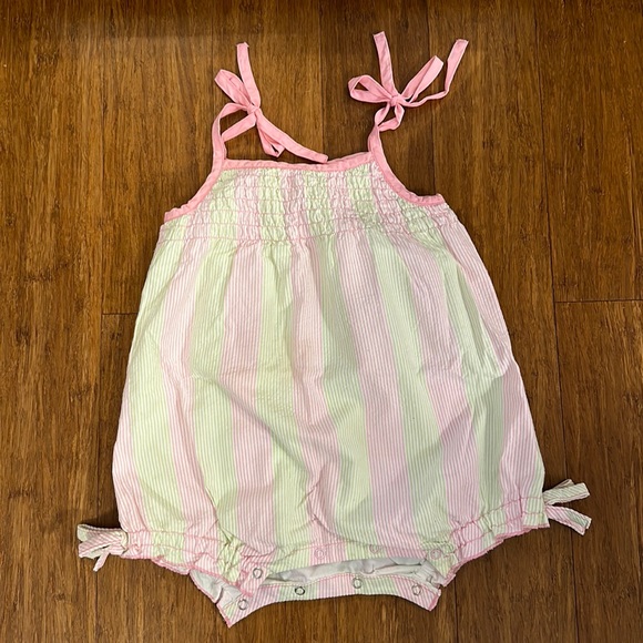 Lilly Pulitzer | One Pieces | Lilly Pulitzer Baby Girl Smocked Seersucker Bubble Romper Size 62m ...
